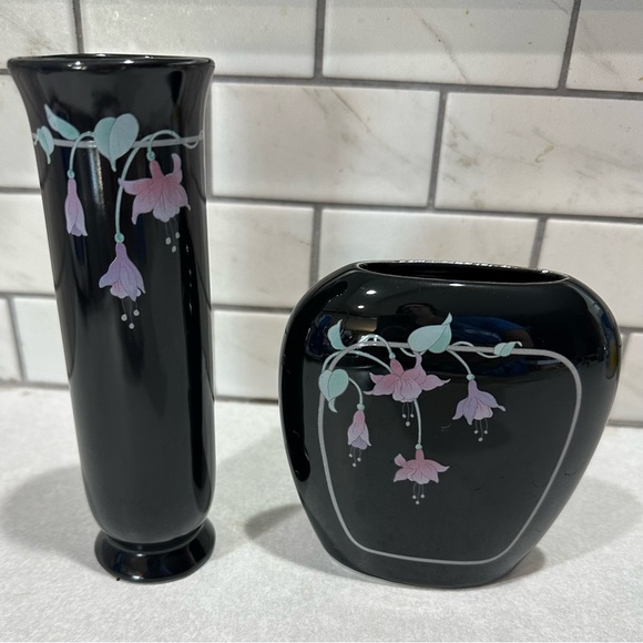 Russ | Accents | Russ Vase Set Black Porcelain Flower Vase Russ Japan ...